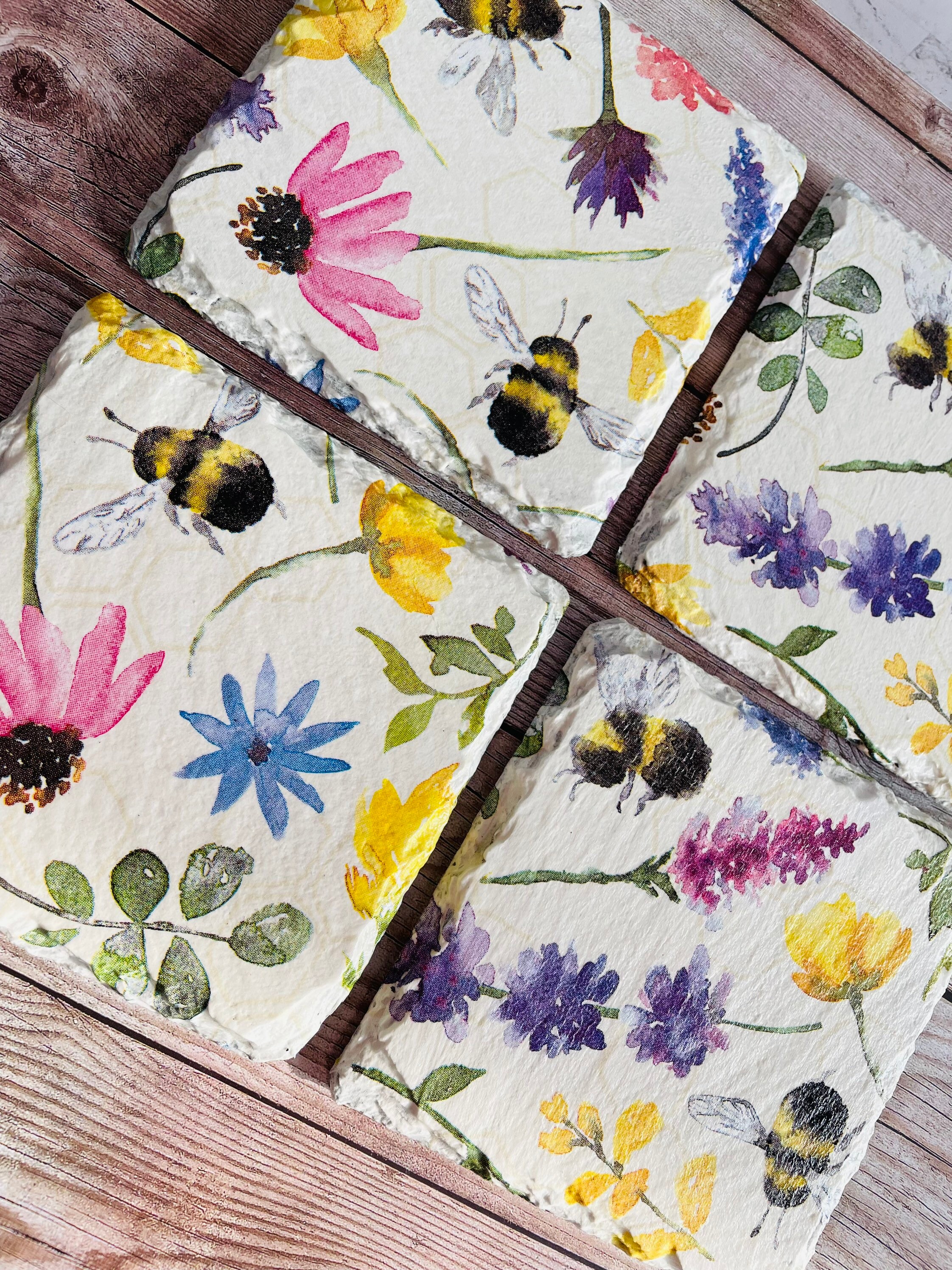 Bee Coasters Flower Coasters Bee Gifts Bee Lovers Coaster - Etsy UK
