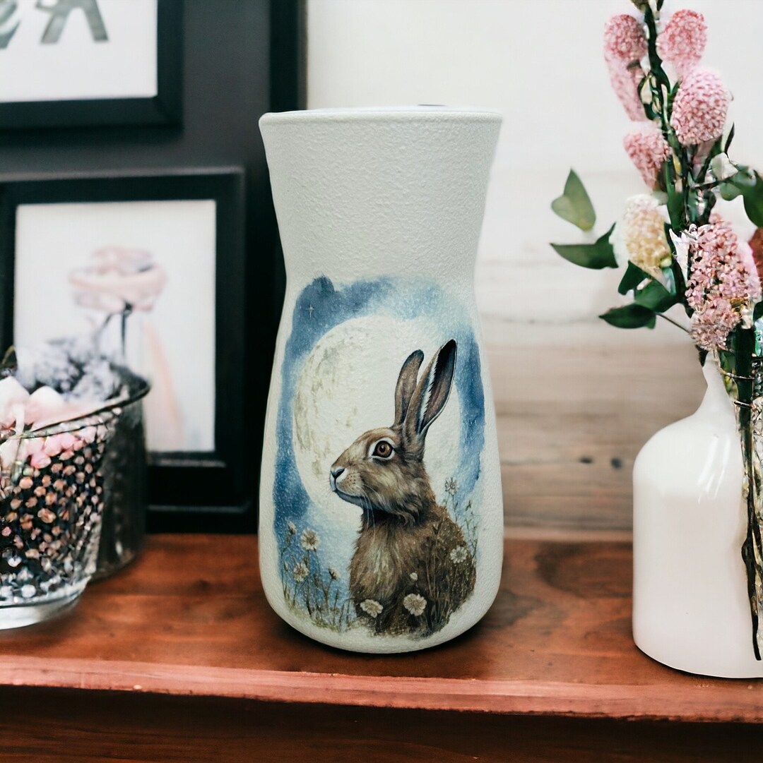 Bunny Vase, Rabbit Vase, Bunny Gifts, Bunny Decorations, Hare Vase ...
