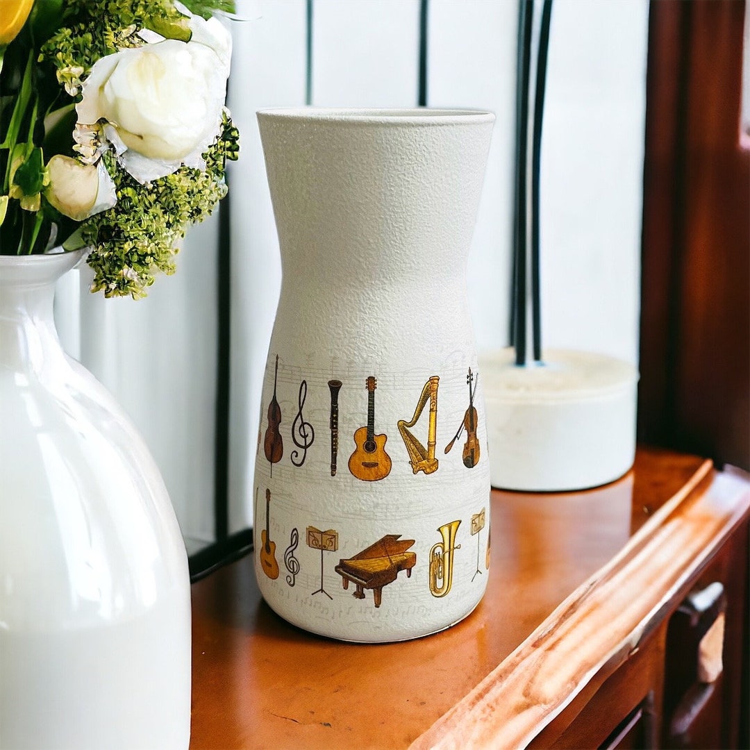Musical Instrument Themed Vase, Music Vase, Piano Vase, Trombone Vase ...