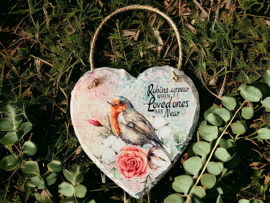 Robin Hanging Heart, Robin Decorations, Robin Ornaments, Robin Themed ...