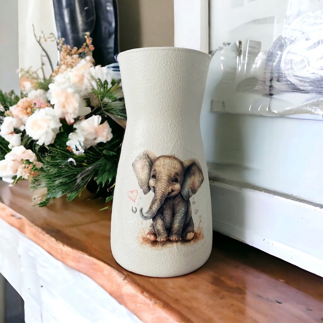 Pretty Elephant Vase, Elephant Gifts, Elephant Flower Vase, Elephant ...