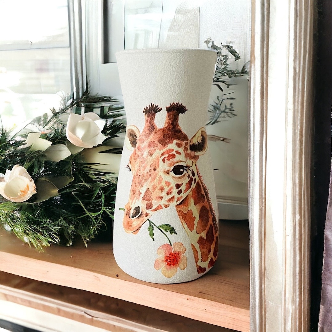 Giraffe Vase, Giraffe Gifts, Giraffe Themed Gifts, Animal Vase, Animal ...