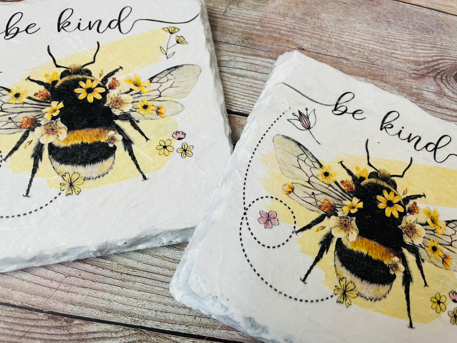 Bee Kind Flower Vase Bee Kind Slate Coasters Bee Themed - Etsy