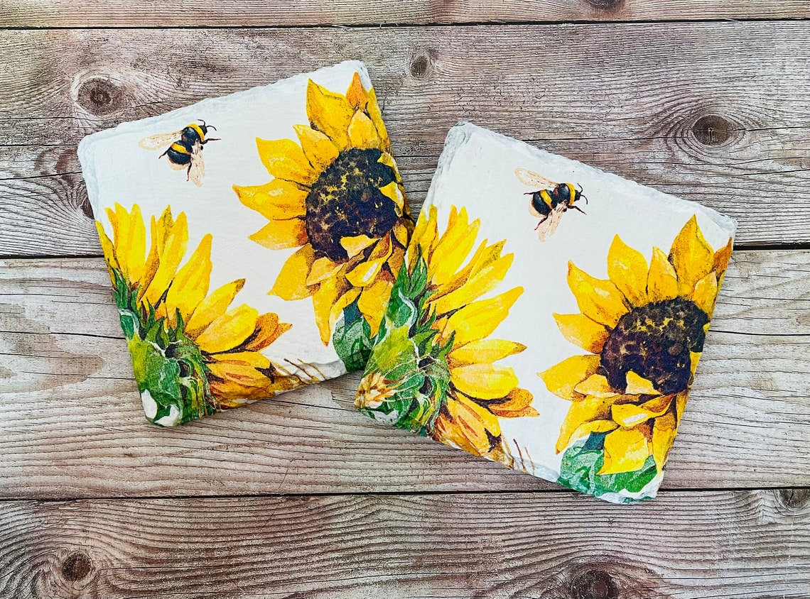 Sunflower Flower Pot Sunflower Plant Pot Sunflower Coasters - Etsy UK