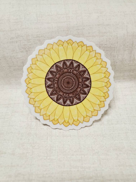 Sunflower Vinyl Sticker | Etsy