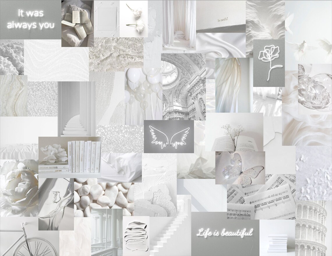 White Photo Collage Kit-50 Pc - Etsy