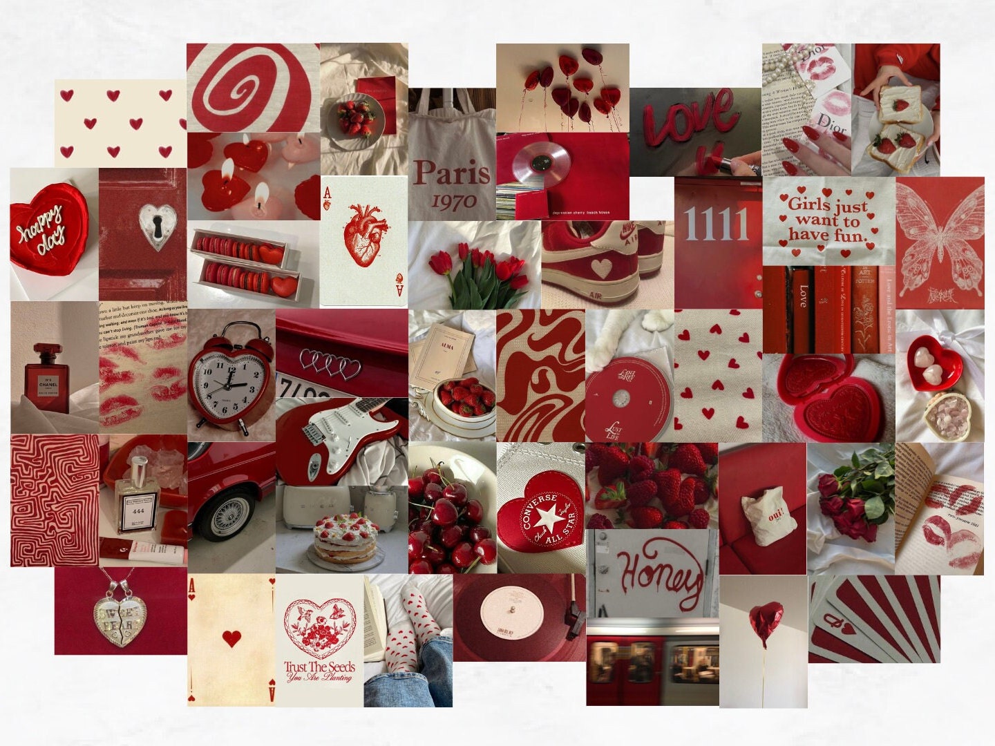 Red Lovecore Photo Collage Kit-50 Pc - Etsy