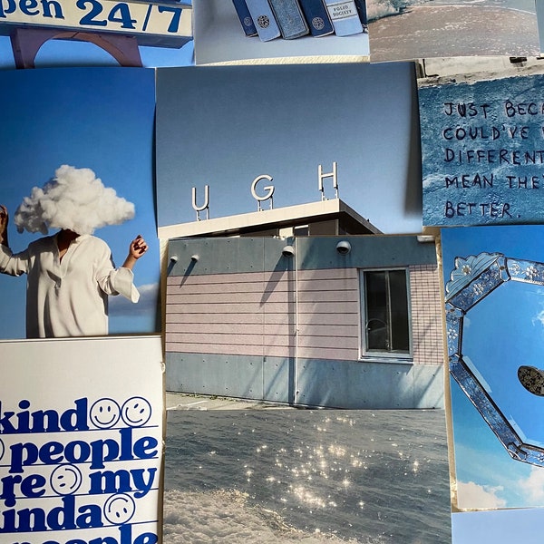 Blue Collage Kit - Etsy