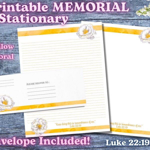 Memorial Letterhead Printable - Etsy