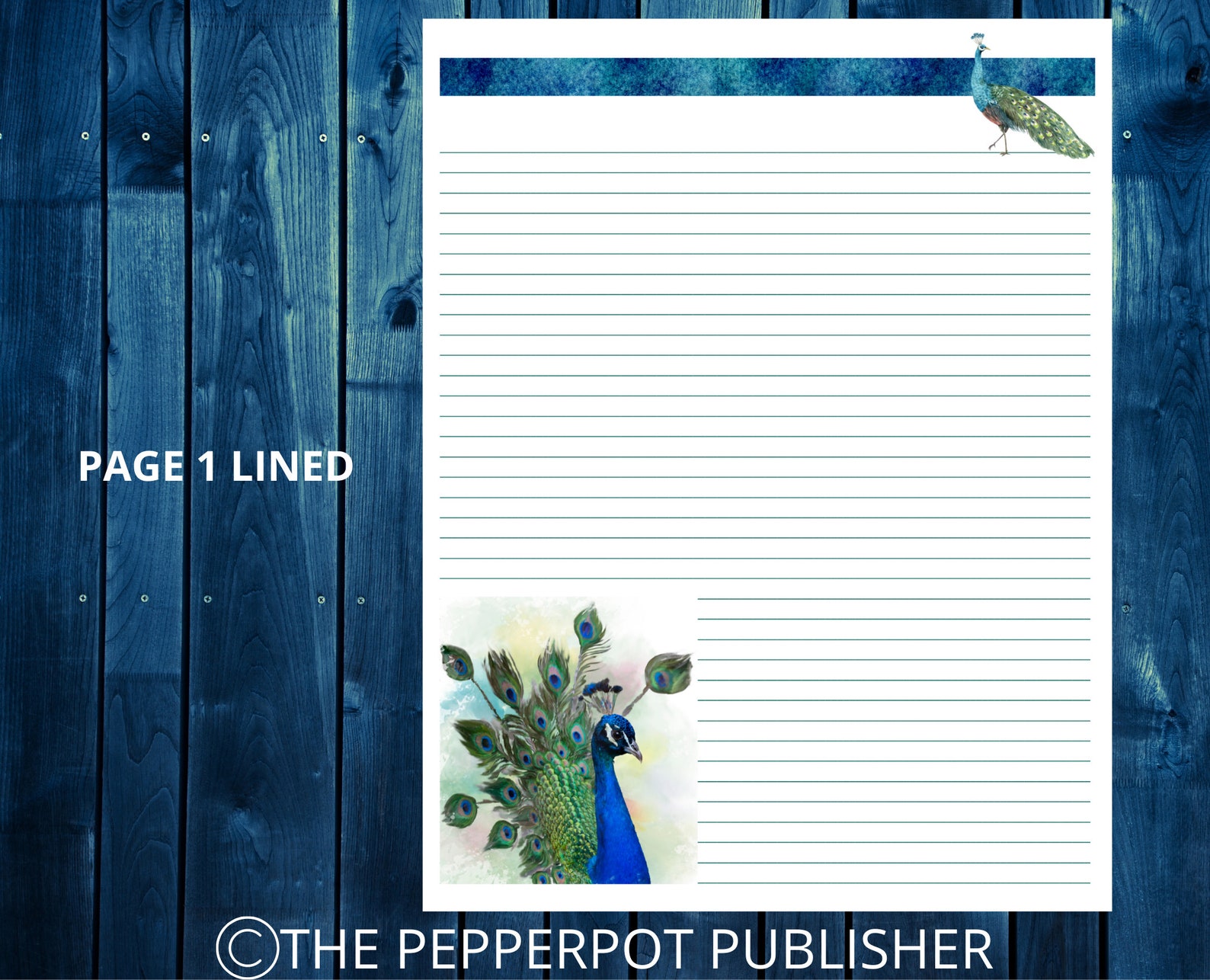 JW Letter Writing Stationary Peacock Watercolor instant | Etsy