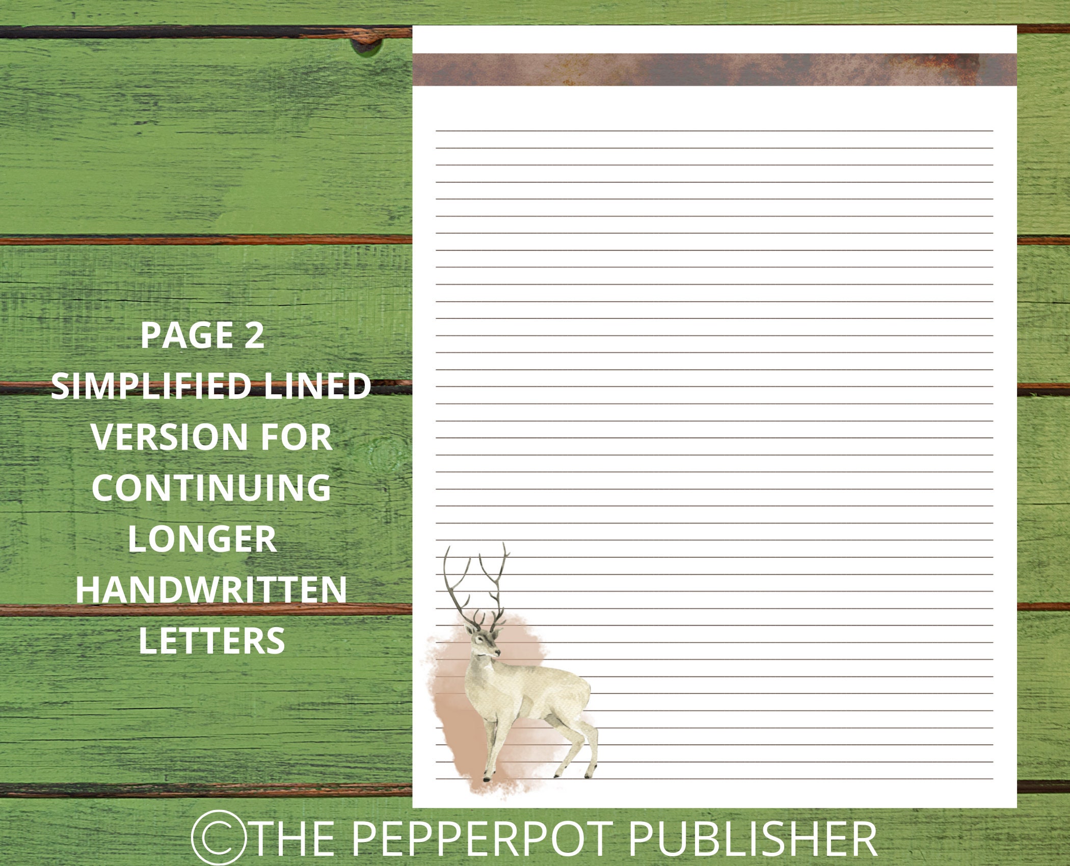 JW Letter Writing Stationary DEER in the Wild instant | Etsy