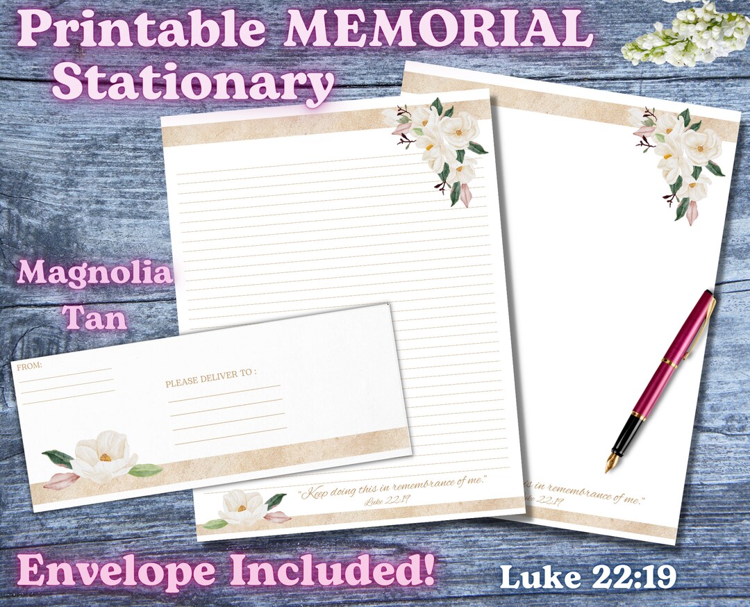 JW MEMORIAL Letter Writing Scriptural Stationary W/ Envelope Luke 22 19 ...
