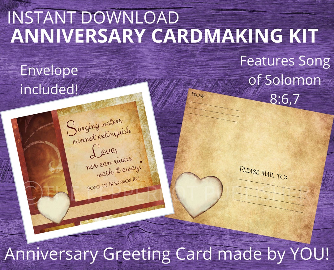 JW Vintage Anniversary Card Making Kit – Scriptural DIY Printable ...