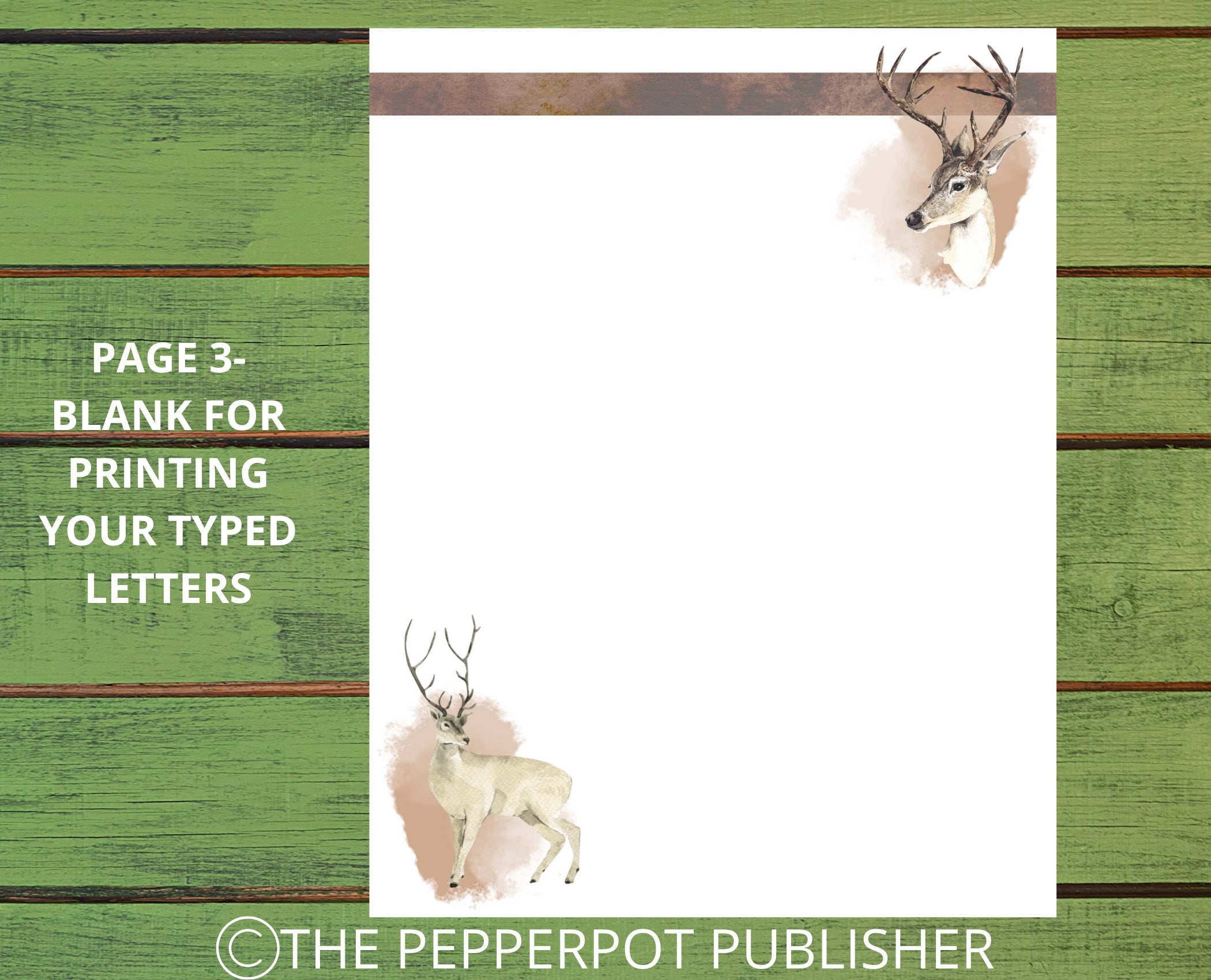 JW Letter Writing Stationary DEER in the Wild instant | Etsy