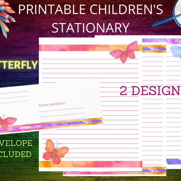 Butterfly Writing Paper - Etsy