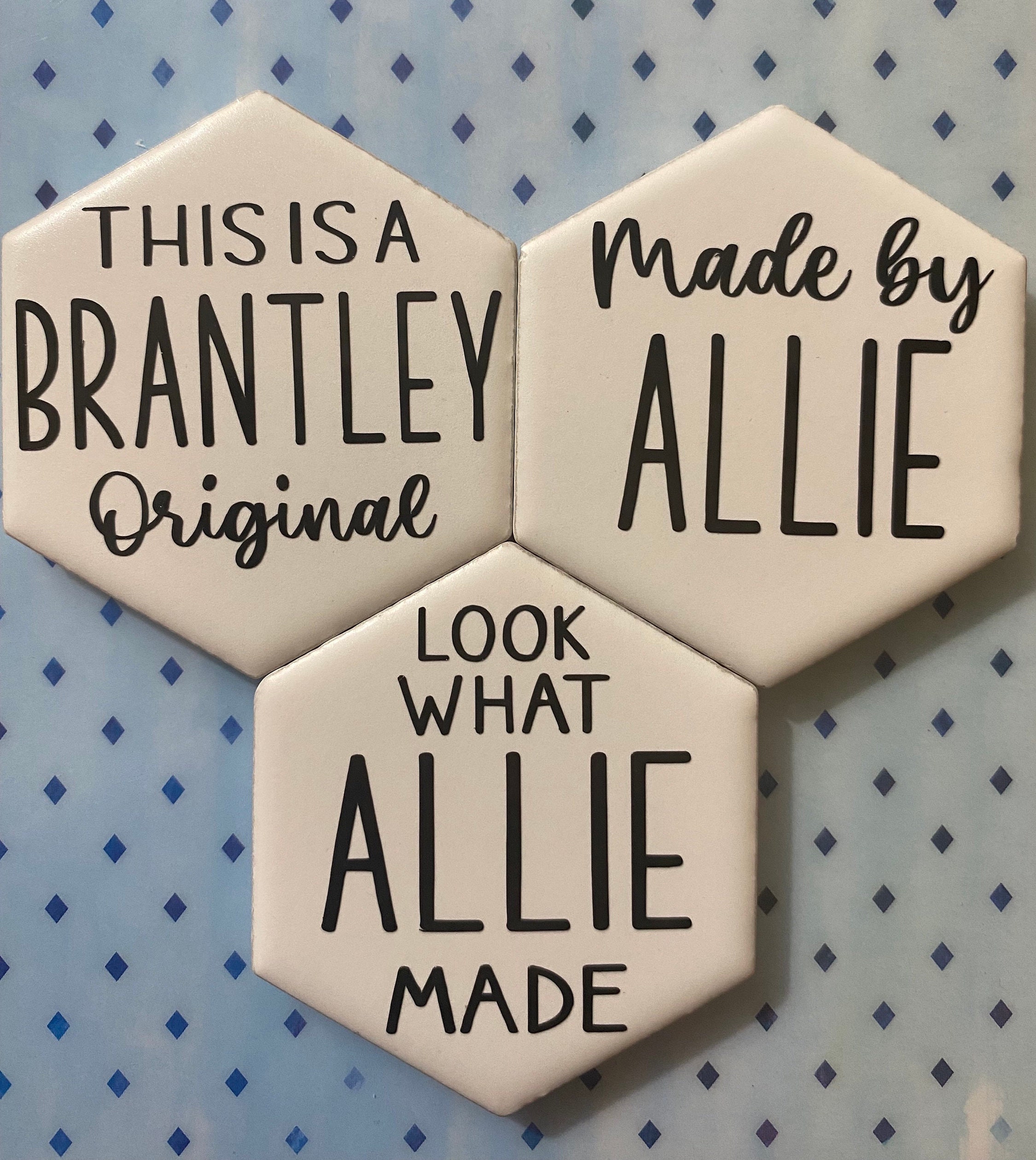 Hexagon Tile Magnet “look What I Made” - Etsy