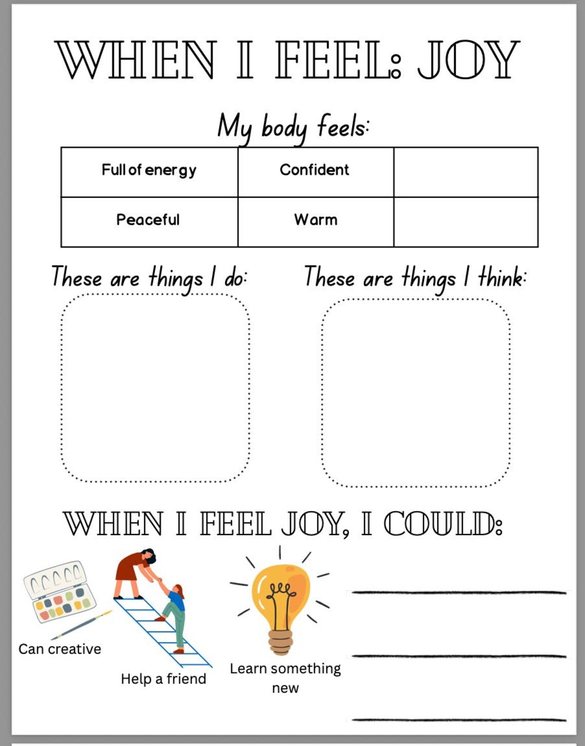 Feelings and Coping Worksheet Bundle - Etsy