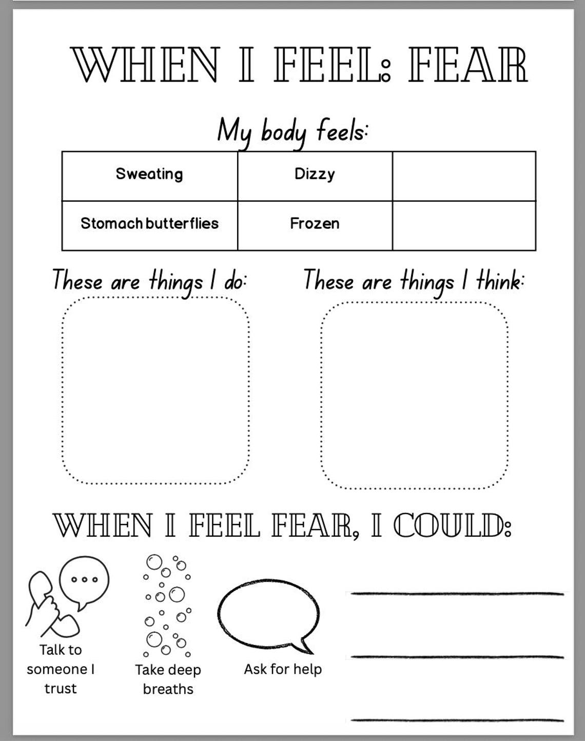 Feelings and Coping Worksheet Bundle - Etsy