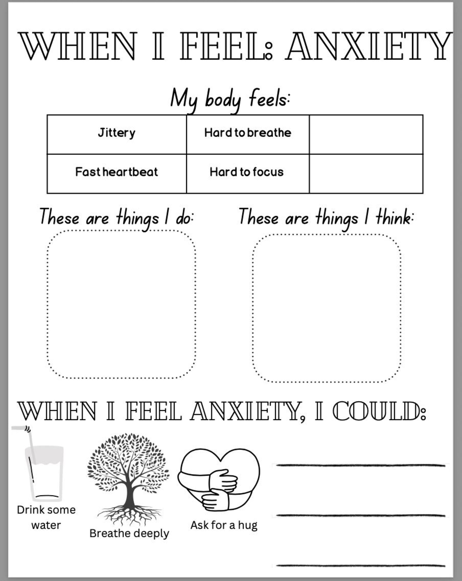 Feelings and Coping Worksheet Bundle - Etsy