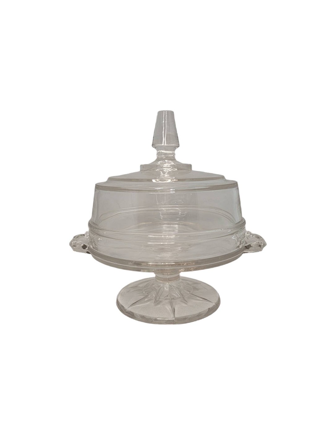 Small Early American Pressed Glass (EAPG) Lidded Pedestal Dish - Etsy