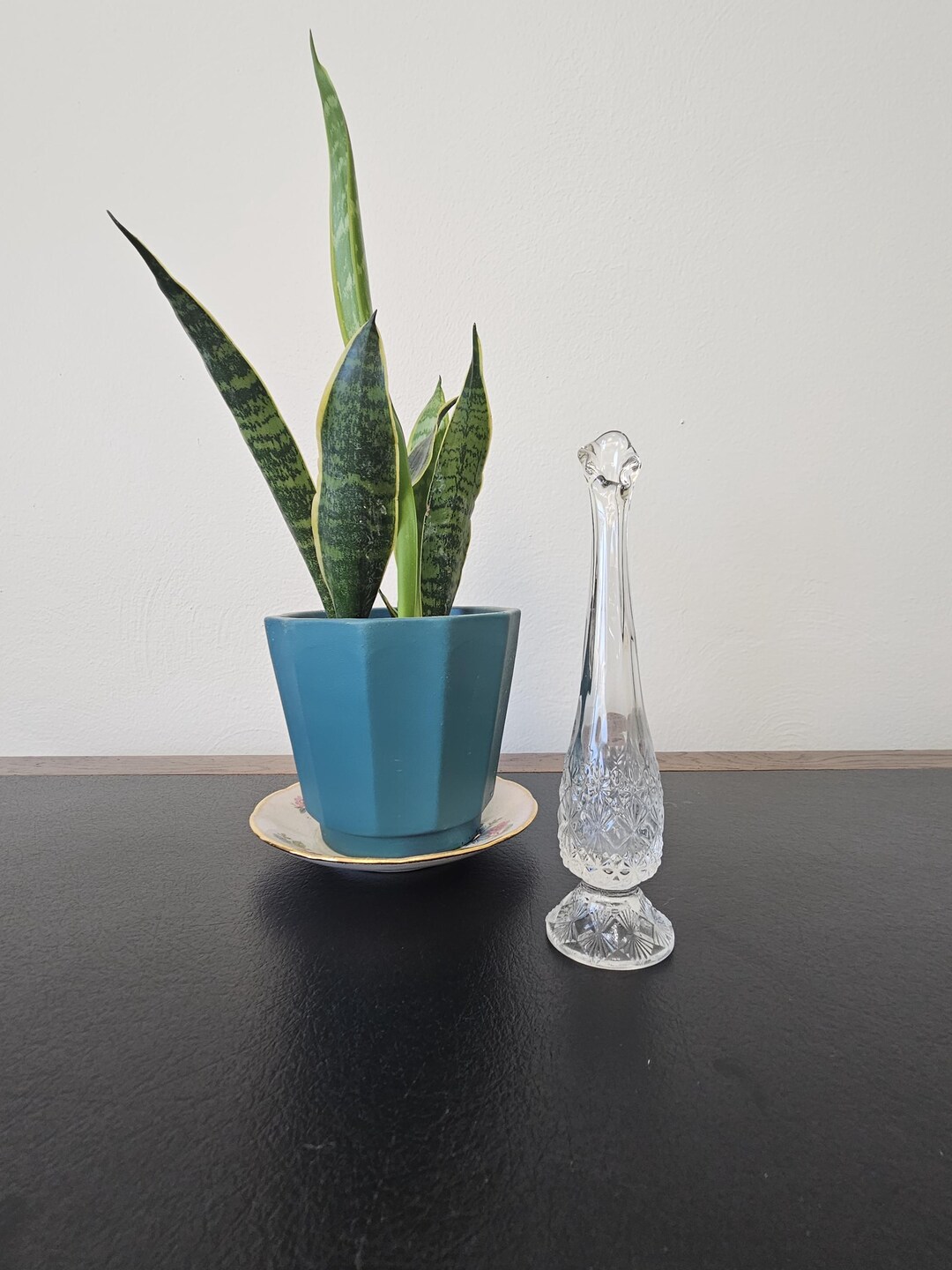 Small Fenton Olde Virginia Glass Clear Bud Vase 7 1/2" Tall | Fine Cut ...