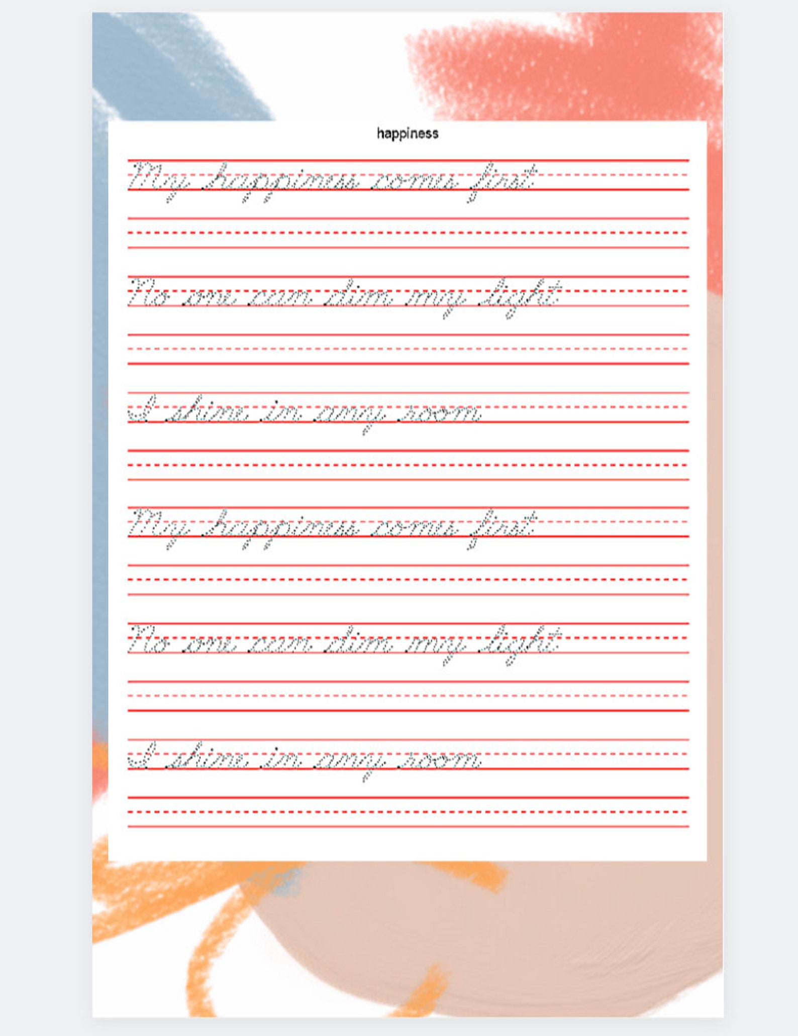 Cursive Writing Worksheets| Positive Affirmations| Little Black Kings ...