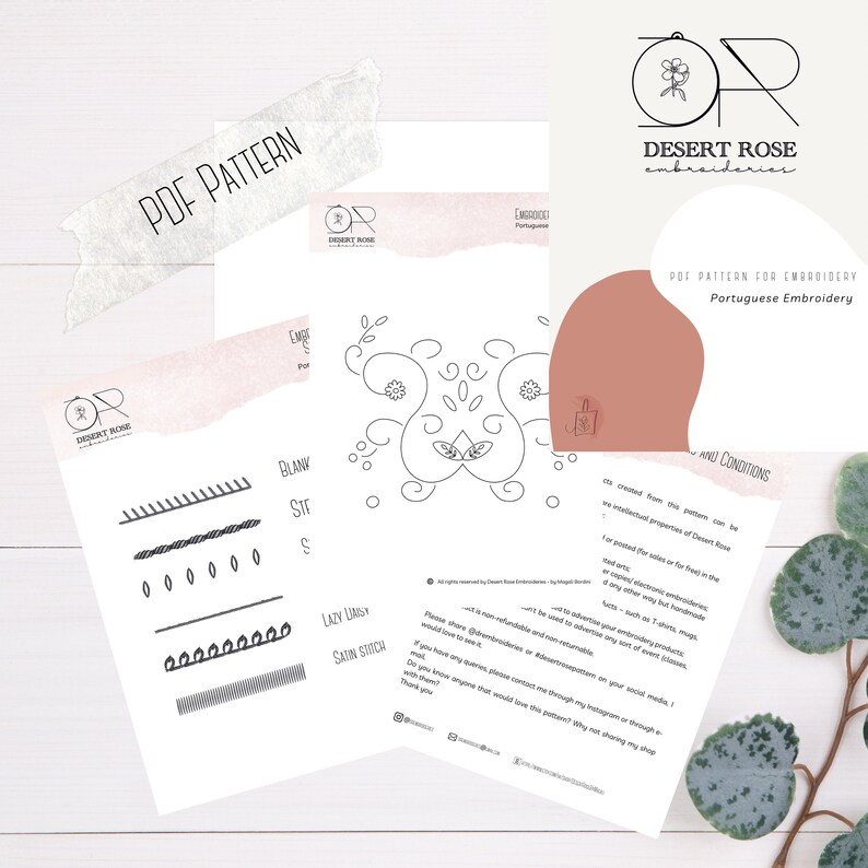 Portuguese Embroidery PDF Pattern - Etsy