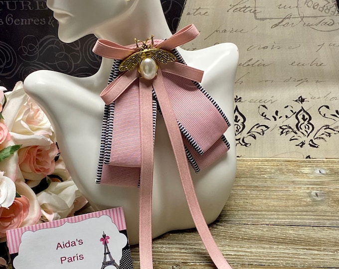 Pink Bow Brooch - Etsy
