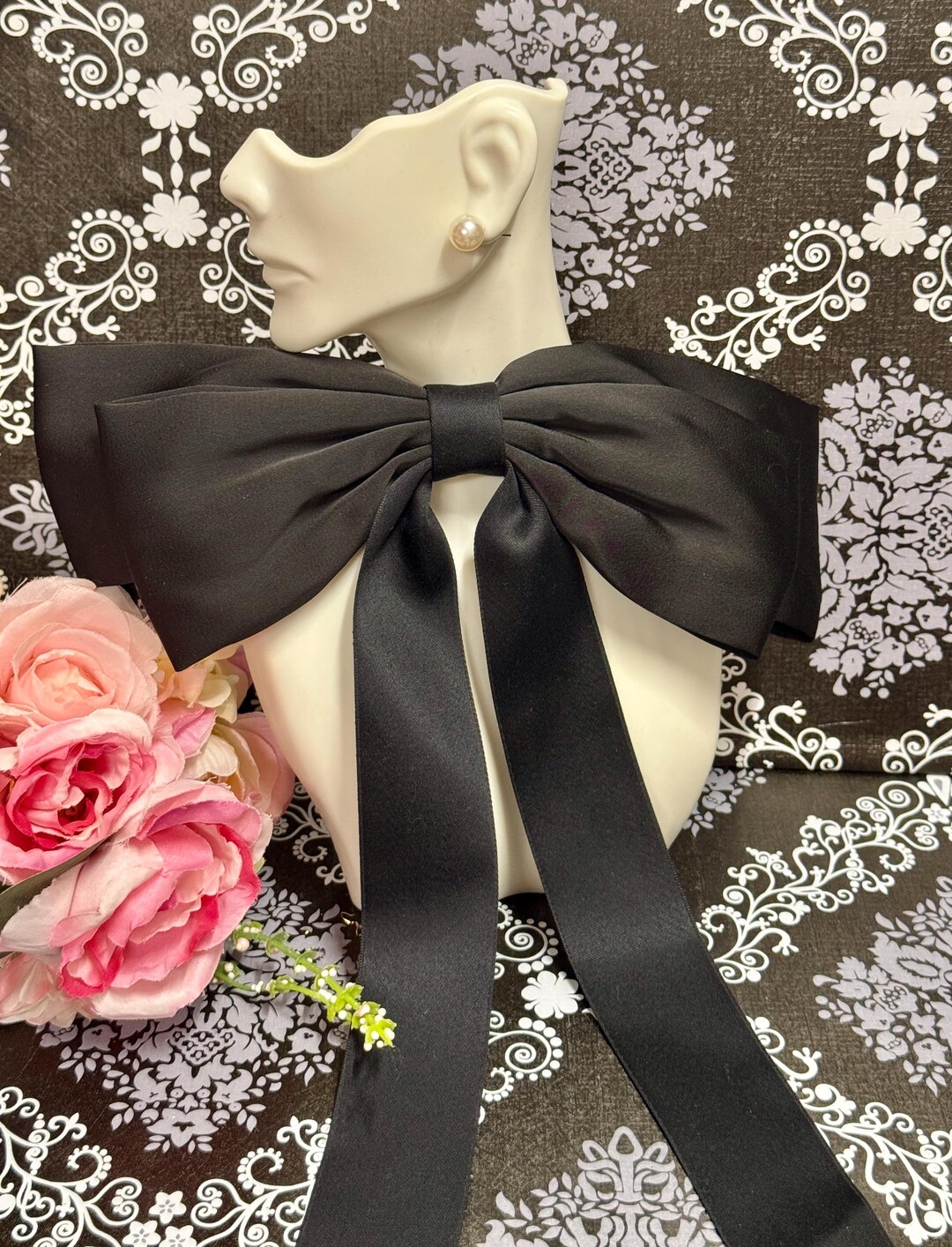 Black Bow Brooch - Etsy