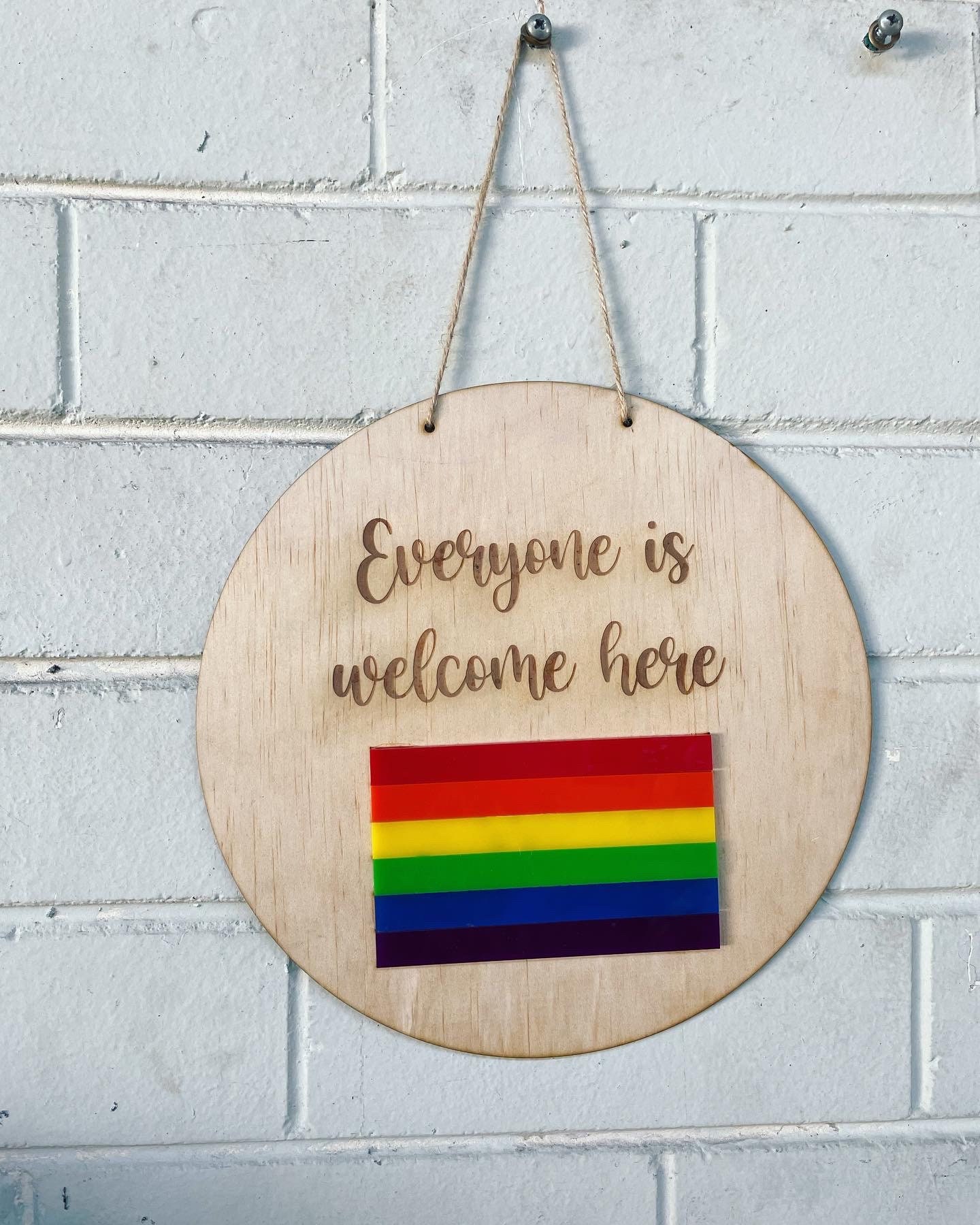 Pride Sign. Welcome Sign. Everyone is Welcome Sign. - Etsy