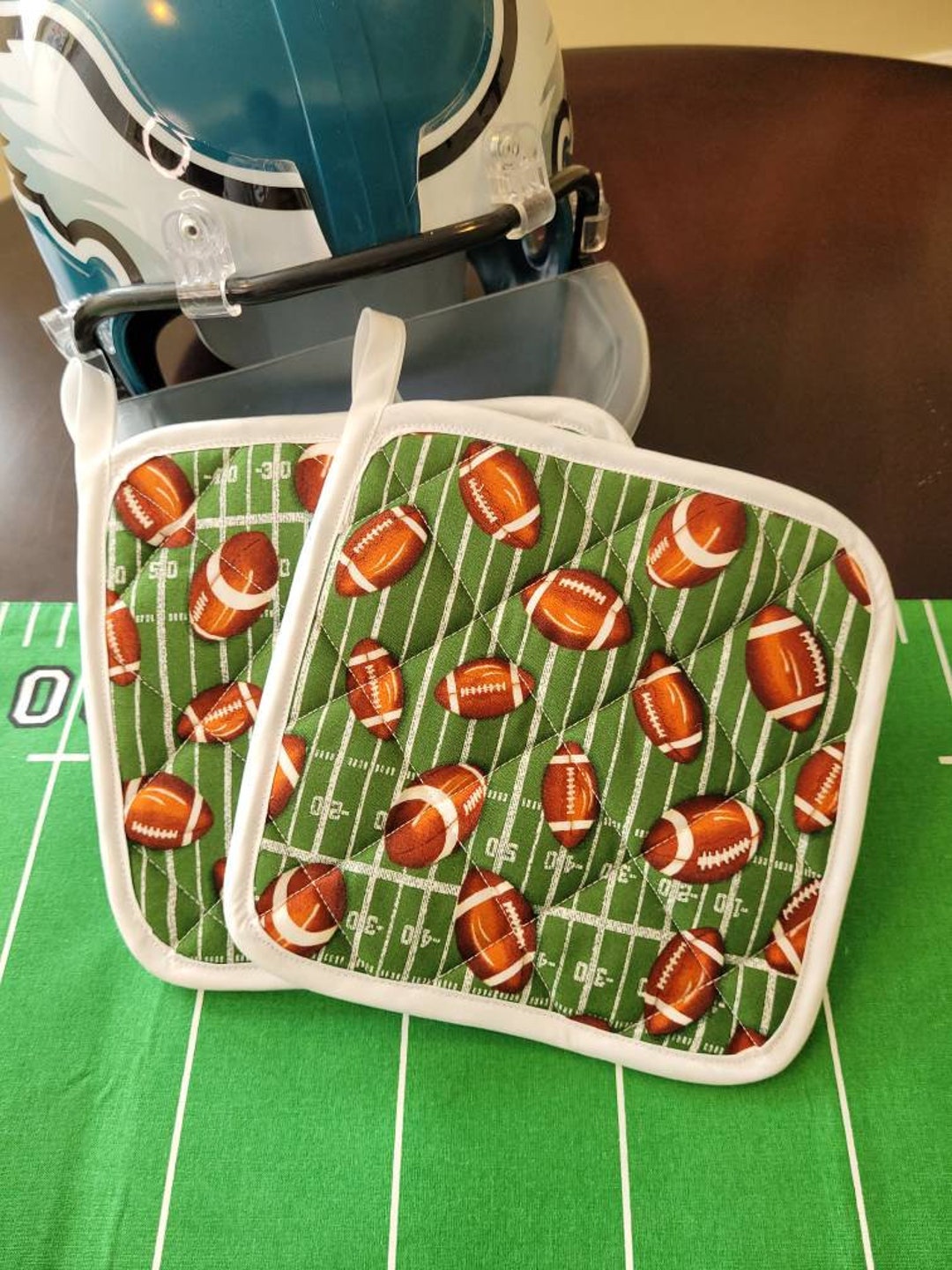 Football Pot Holder, Sports Quilted. It's Game Time Perfect Gift for ...