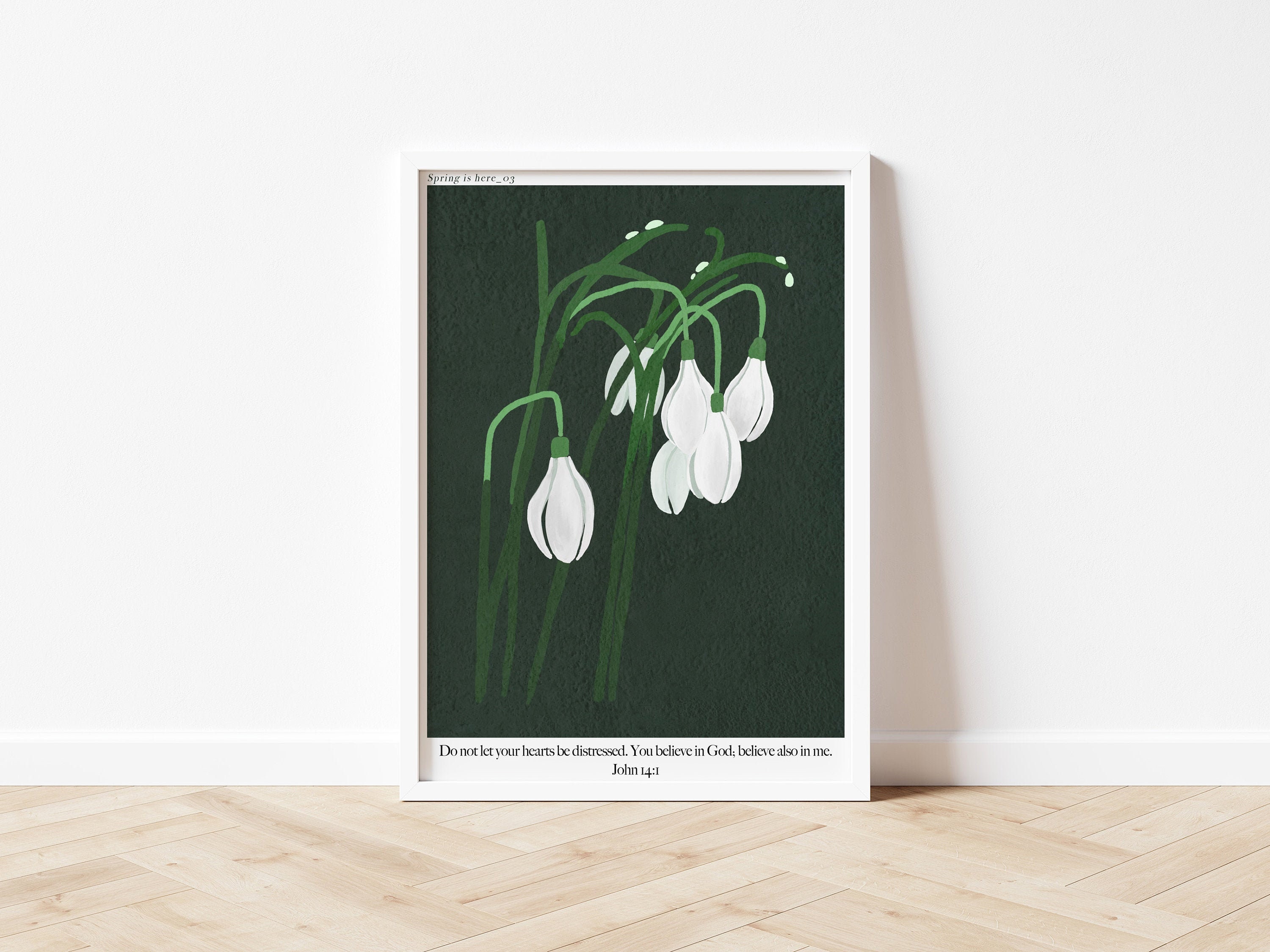 White Flowers Bible Verse Printable Wall Art / Poster / Card Instant ...