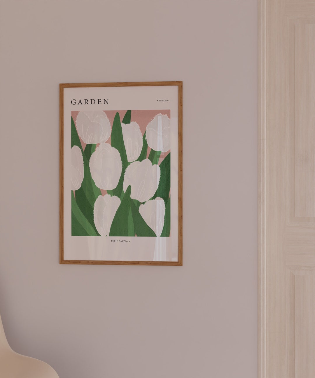 Large Tulip Daytona Floral Printable Wall Art, Vintage Wall Art, Flower ...