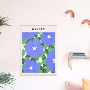 Large Blue Daze Flower Printable Wall Art, Vintage Floral Wall Art ...