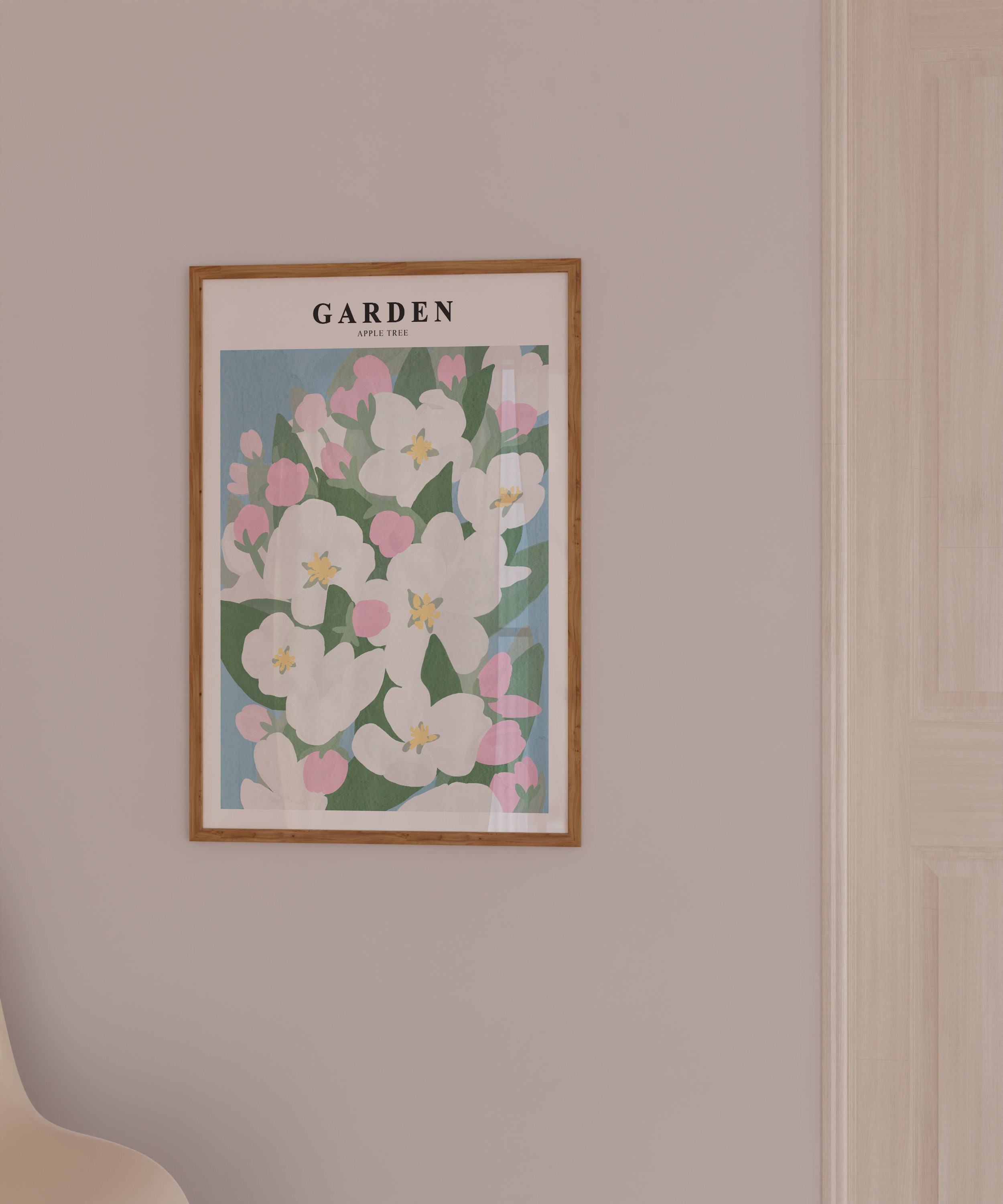 Large Apple Tree Flower Printable Wall Art, Vintage Floral Wall Art ...