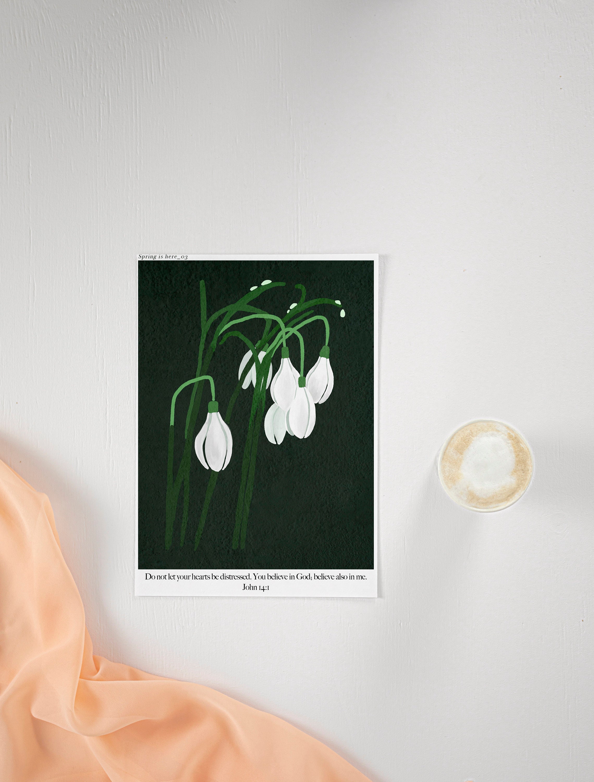 White Flowers Bible Verse Printable Wall Art / Poster / Card Instant ...
