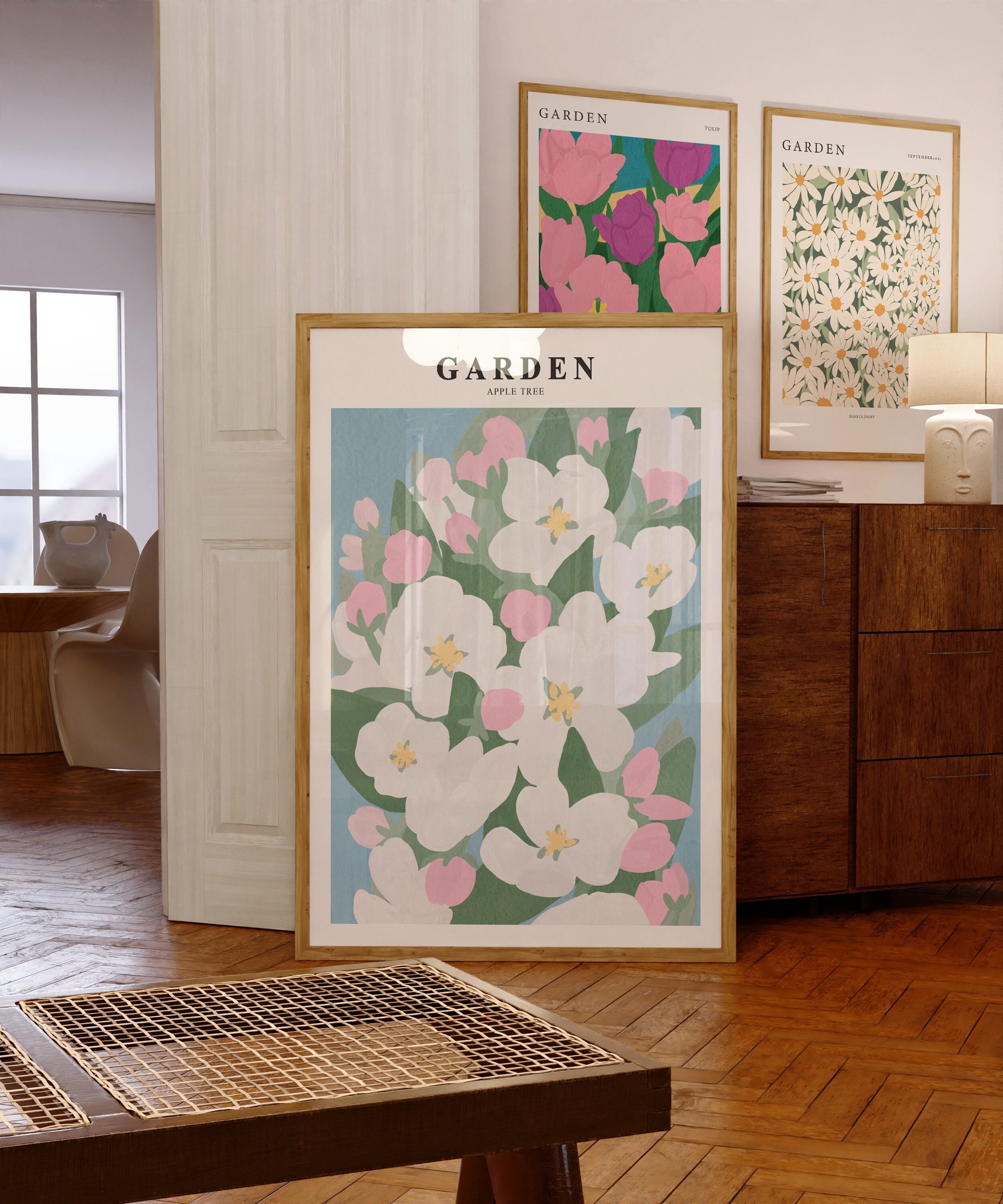 Large Apple Tree Flower Printable Wall Art, Vintage Floral Wall Art ...