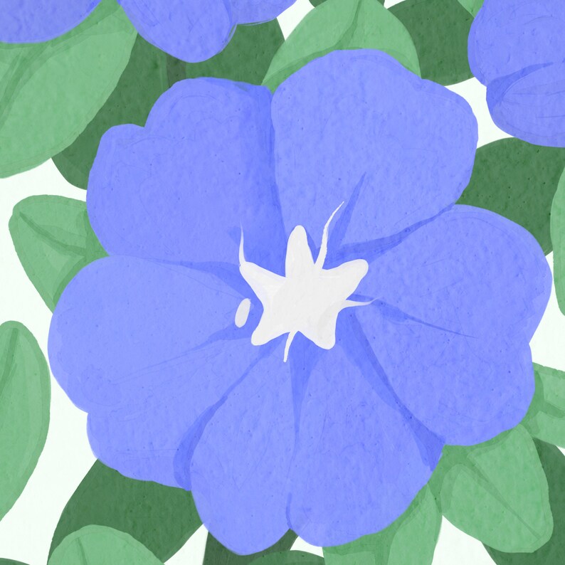 Large Blue Daze Flower Printable Wall Art Vintage Floral Wall - Etsy