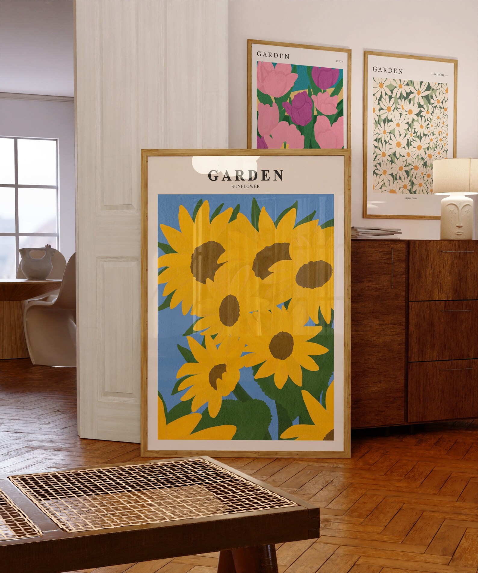Large Sunflower Flower Printable Wall Art Vintage Floral Wall - Etsy