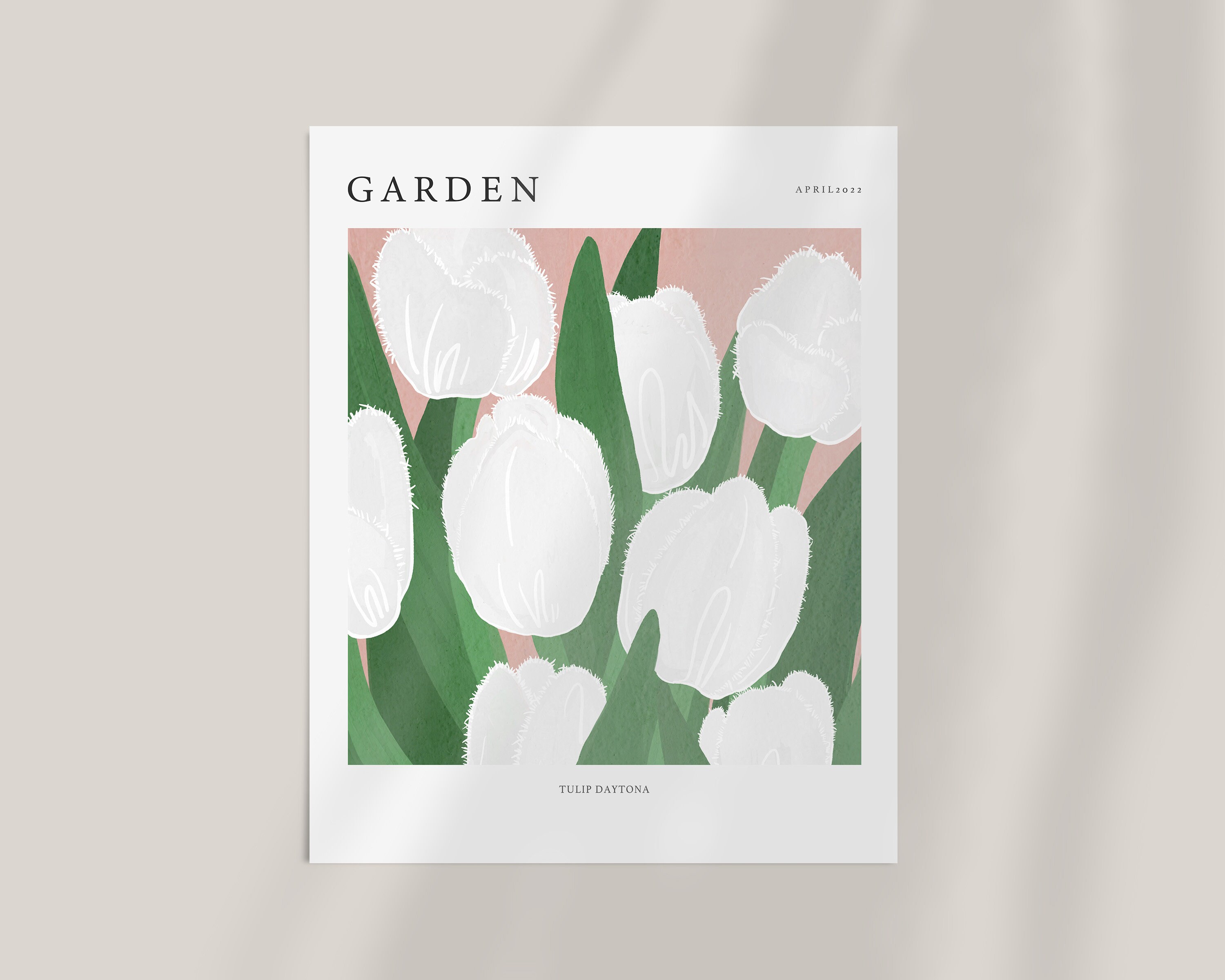 Large Tulip Daytona Floral Printable Wall Art, Vintage Wall Art, Flower ...