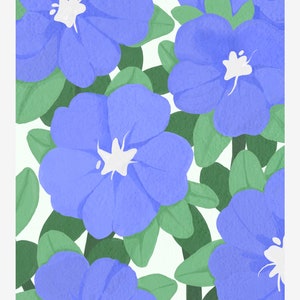 Large Blue Daze Flower Printable Wall Art, Vintage Floral Wall Art ...