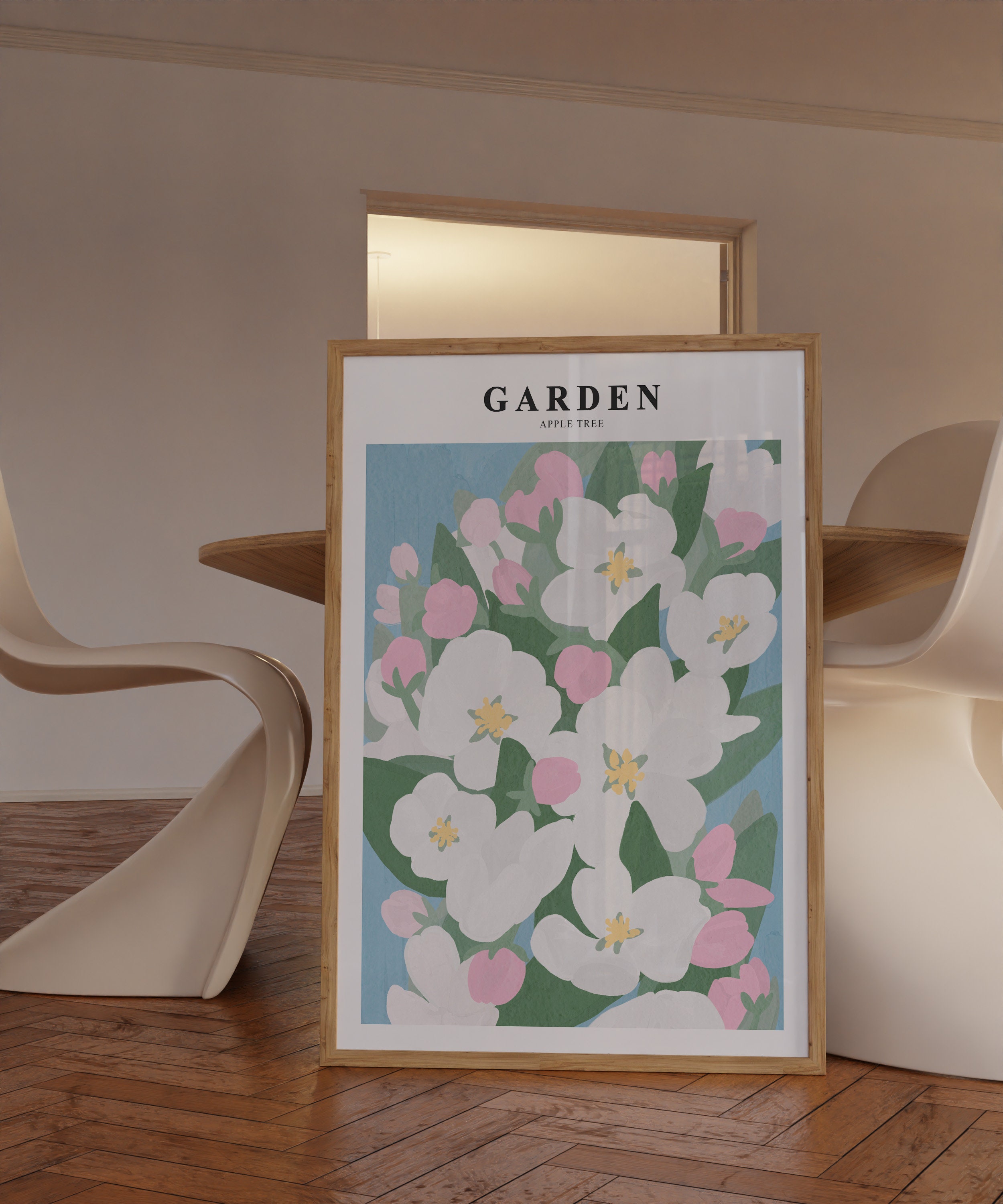 Large Apple Tree Flower Printable Wall Art, Vintage Floral Wall Art ...