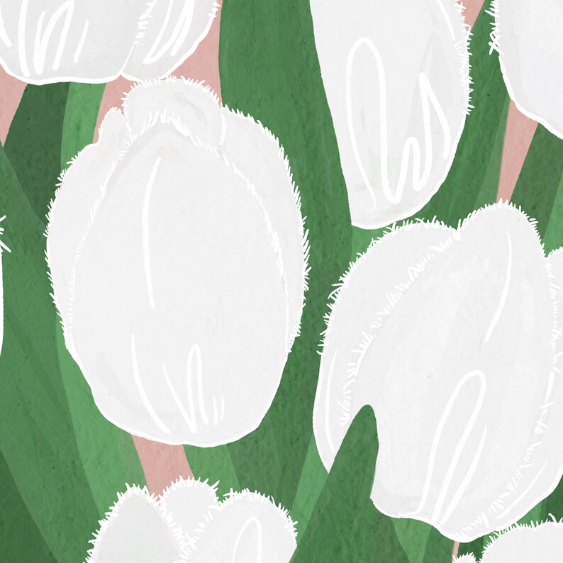 Large Tulip Daytona Floral Printable Wall Art Vintage Wall - Etsy
