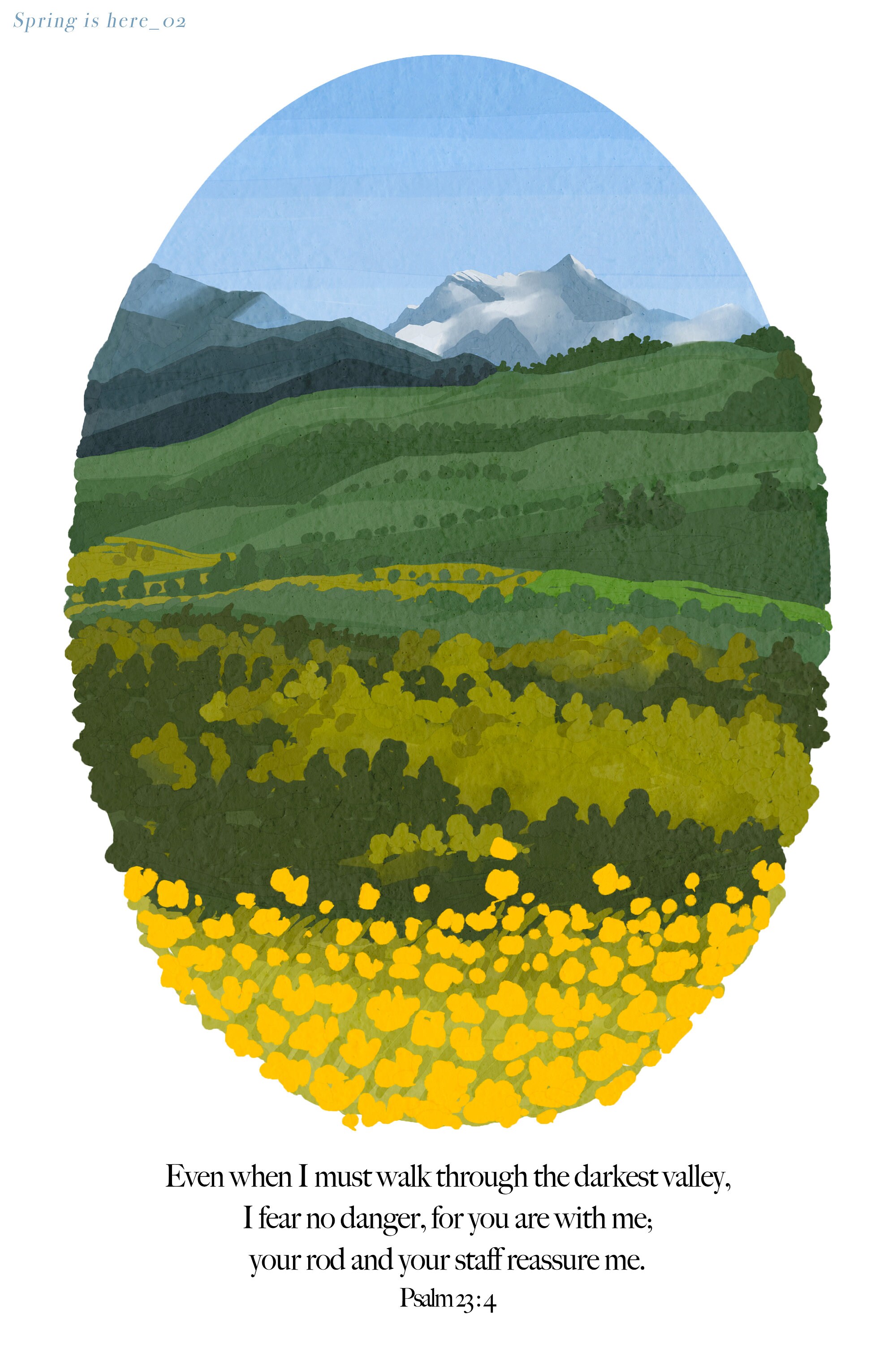 Spring Landscape Bible Verse Printable Wall Art / Poster / - Etsy