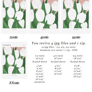 Large Tulip Daytona Floral Printable Wall Art, Vintage Wall Art, Flower ...