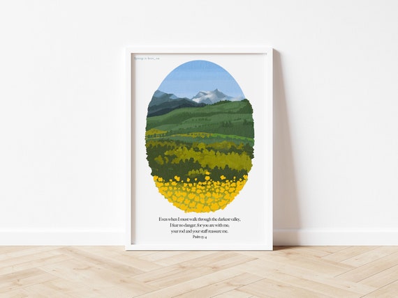 Spring Landscape Bible Verse Printable Wall Art / Poster / | Etsy