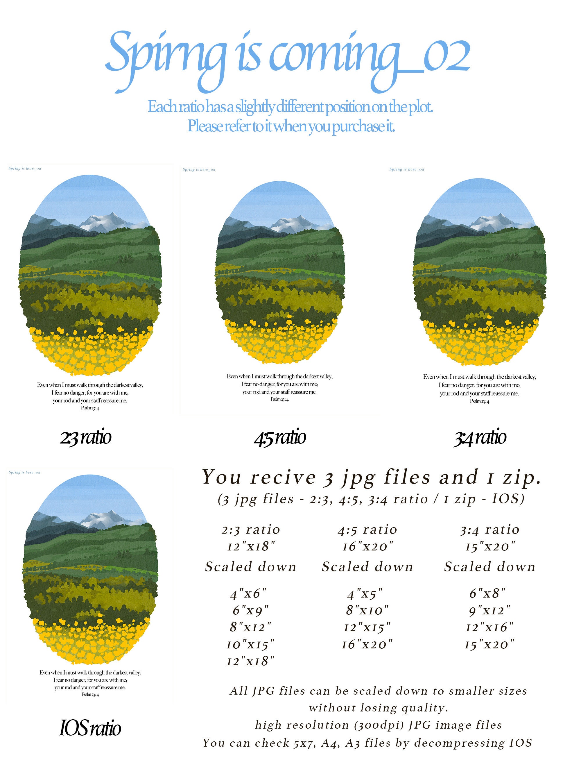 Spring Landscape Bible Verse Printable Wall Art / Poster / - Etsy