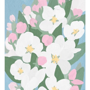 Large Apple Tree Flower Printable Wall Art, Vintage Floral Wall Art ...
