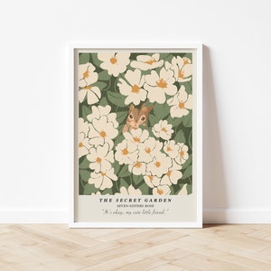 Large White Rose Floral Quote Printable Wall Art, Chipmunk Wall Art ...