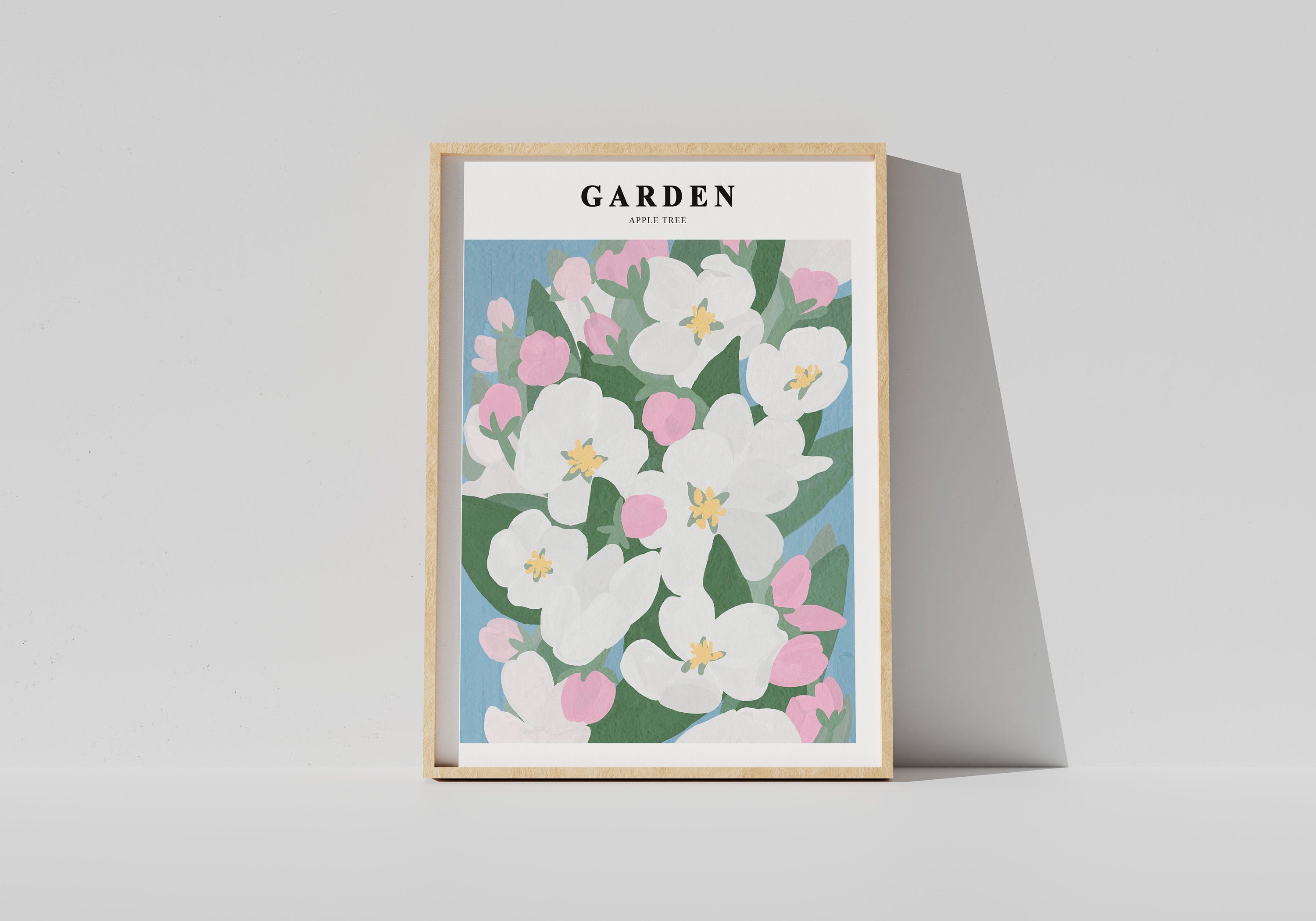 Large Apple Tree Flower Printable Wall Art, Vintage Floral Wall Art ...